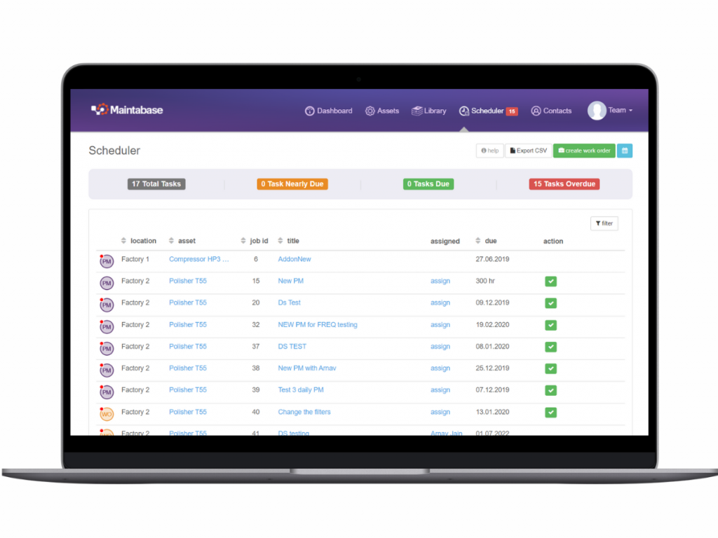 Maintenance Scheduling Software - Maintabase
