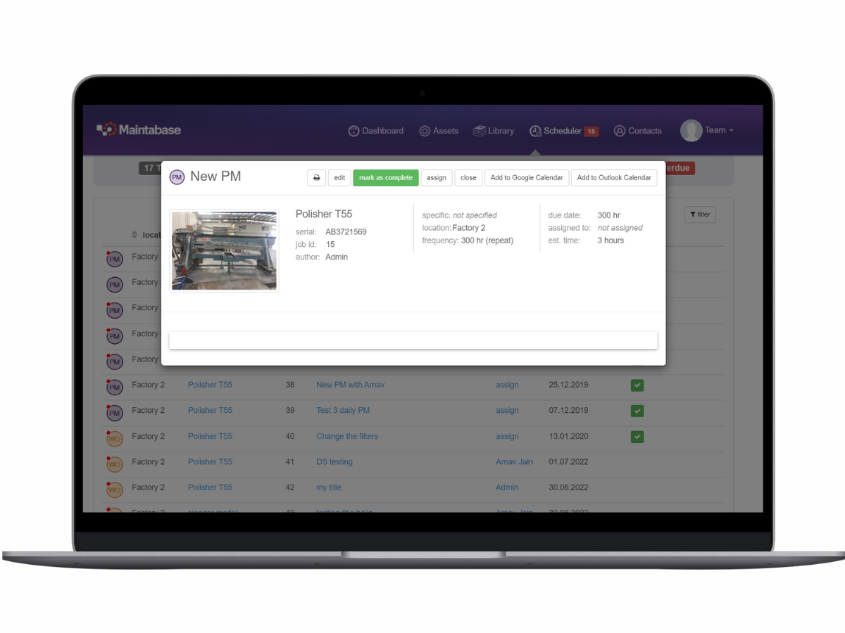 Maintenance Scheduling Software - Maintabase